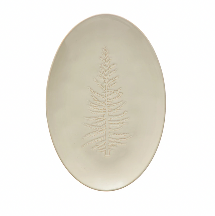 White Holiday Tree Platter – Lake Mist & Labrador